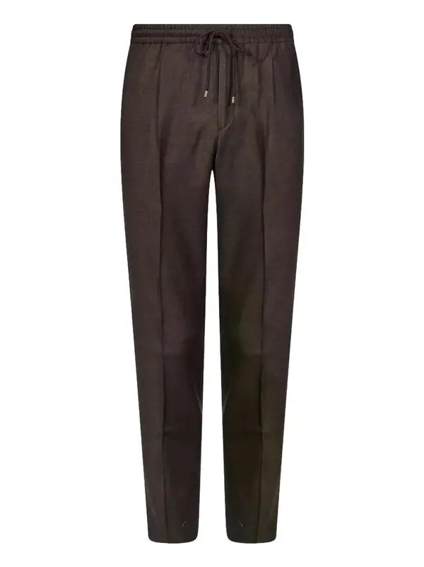 BRIGLIA 1949 Wimbledon Drawstring Pressed-crease Trousers - Brown