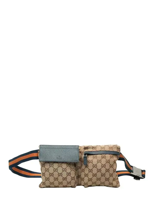 Gucci 2000-2015 Gg Canvas Web Double Pocket Belt Bag - Neutrals