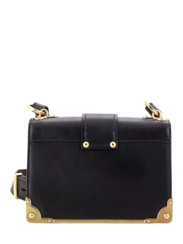 Prada Cahier Embellished Leather Small Crossbody Bag - Black