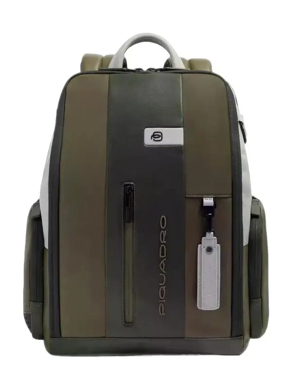 PIQUADRO Urban Daypack Logo-plaque Panelled Backpack - Green