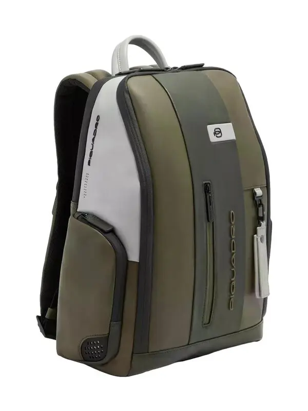 PIQUADRO Urban Daypack Logo-plaque Panelled Backpack - Green
