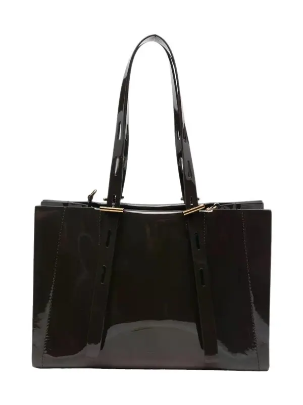 MINOBOSSI Paula Patent-finish Tote Bag - Brown