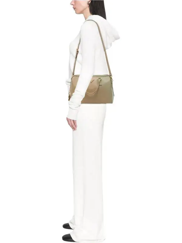 Prada 2010-2026 Saffiano Lux Convertible Bowler Bag Satchel - Neutrals