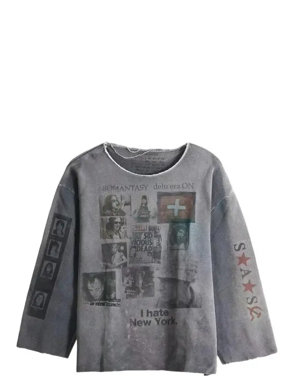 SAITOS S.a.s Waffle-knit Long-sleeve T-shirt - Grey