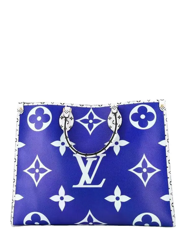 LOUIS VUITTON Onthego Limited Edition Cities Colored Monogram Giant Gm Tote Bag - Blue