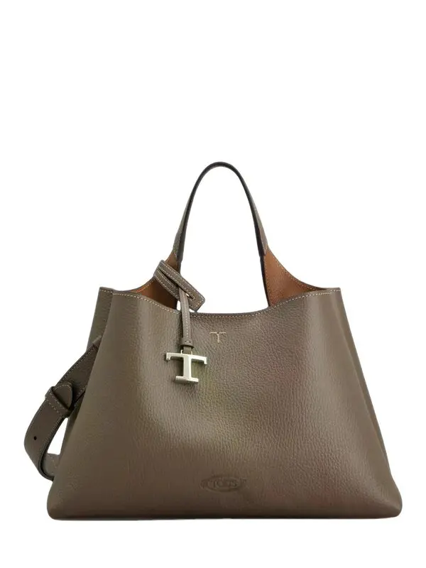 TOD'S Leather Tote Bag - Neutrals