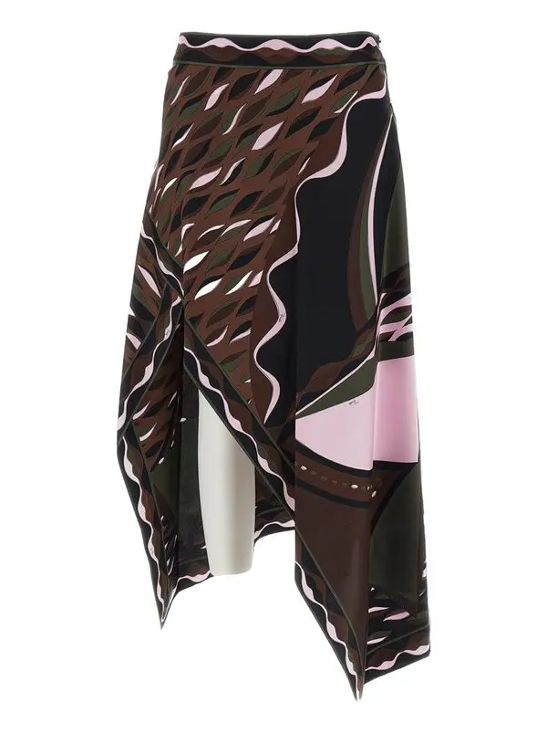 Emilio Pucci Silk Twill Foulard Maxi Skirt - Multicolor