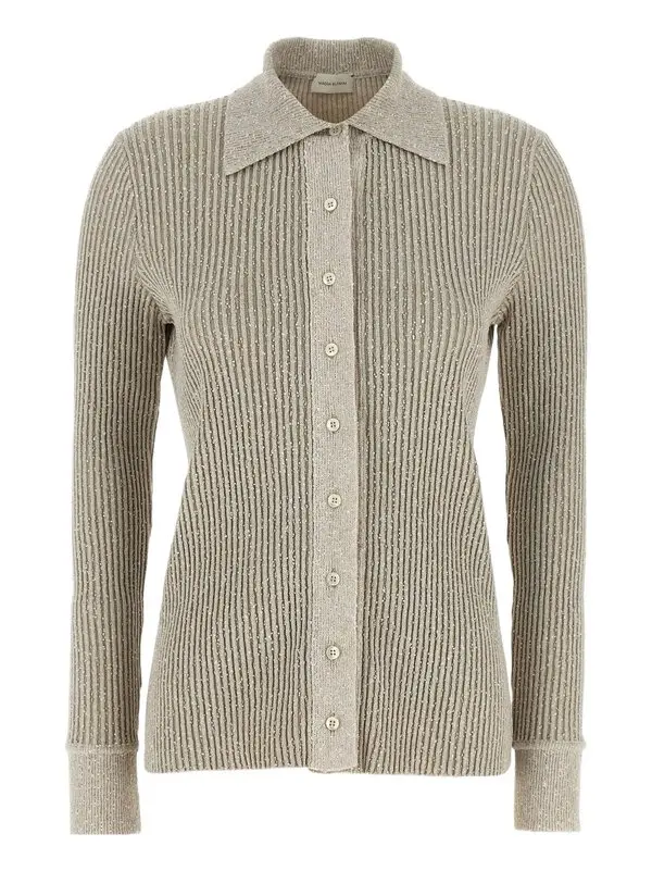 Magda Butrym Marled Collared Jumper - Grey