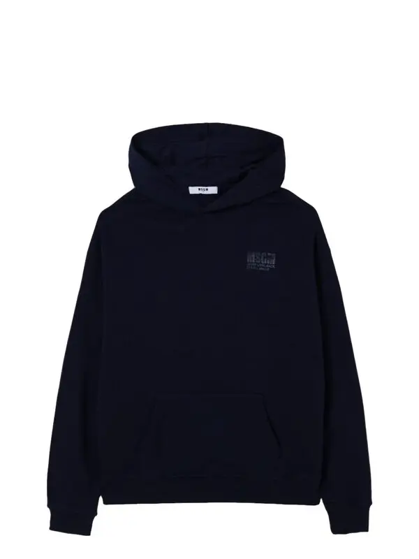 MSGM Logo-print Hoodie - Blue