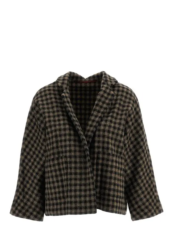 DANIELA GREGIS Peona Bianco Check Wool Jacket - Multicolor