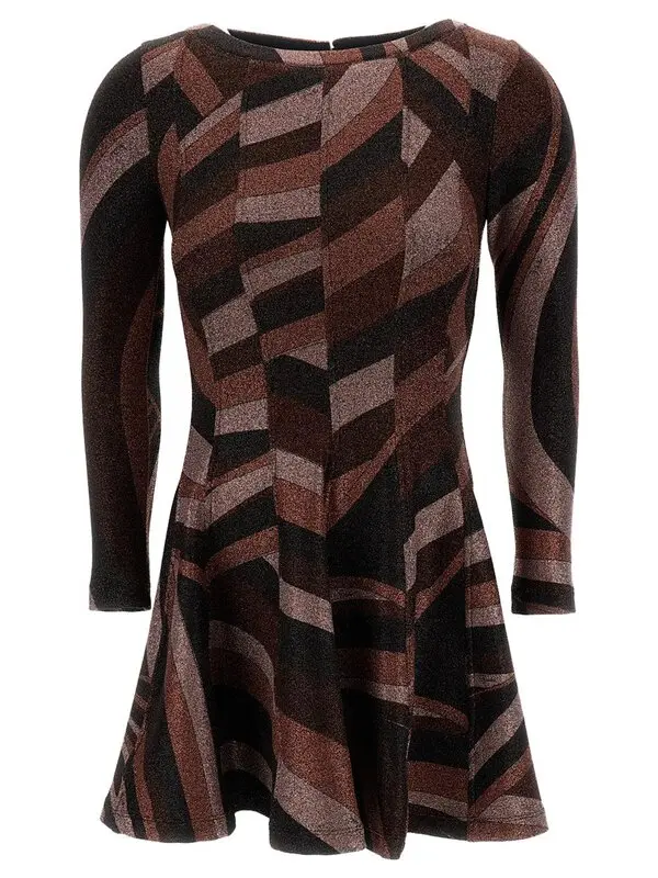Emilio Pucci Short Lurex Jersey Flared Dress - Multicolor