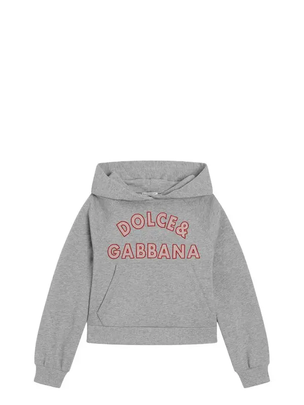 Dolce & Gabbana Logo-embroidered Hoodie - Grey