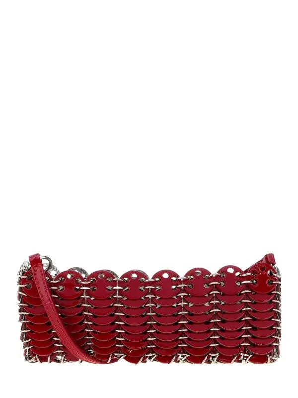 Rabanne Nano Flip Metal Shoulder Bag - Red