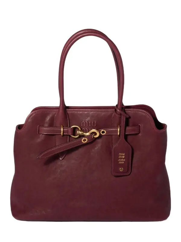 Miu Miu Aventure Nappa Leather Bag - Amaranth