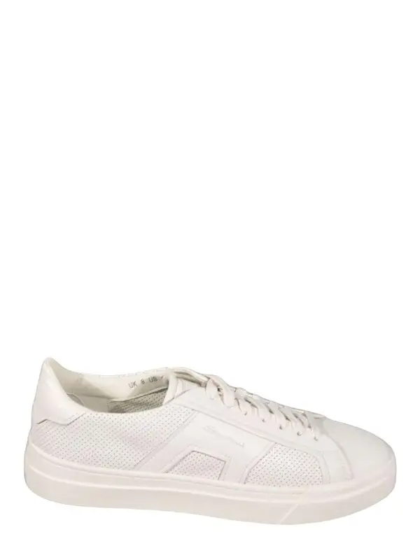 Santoni Round Toe Lace-up Sneakers - Light Grey