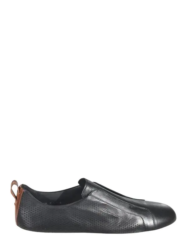 Santoni Perforated Slip-on Sneakers - Black