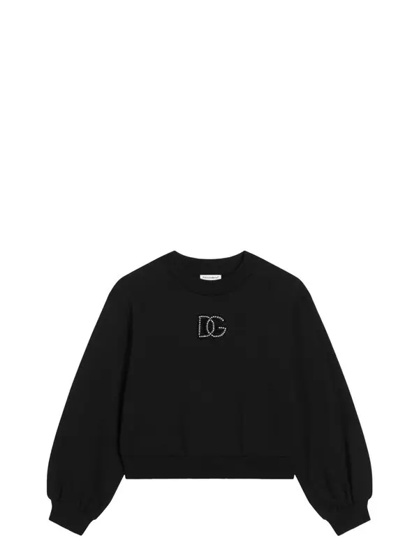 Dolce & Gabbana Logo-rhinestone Sweatshirt - Black