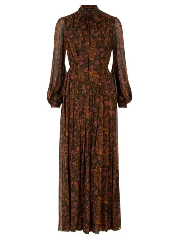 Giambattista Valli Long Printed Dress - Brown