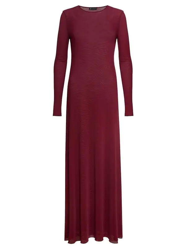 AUDREY VALLENS Mesh Maxi Dress - Red