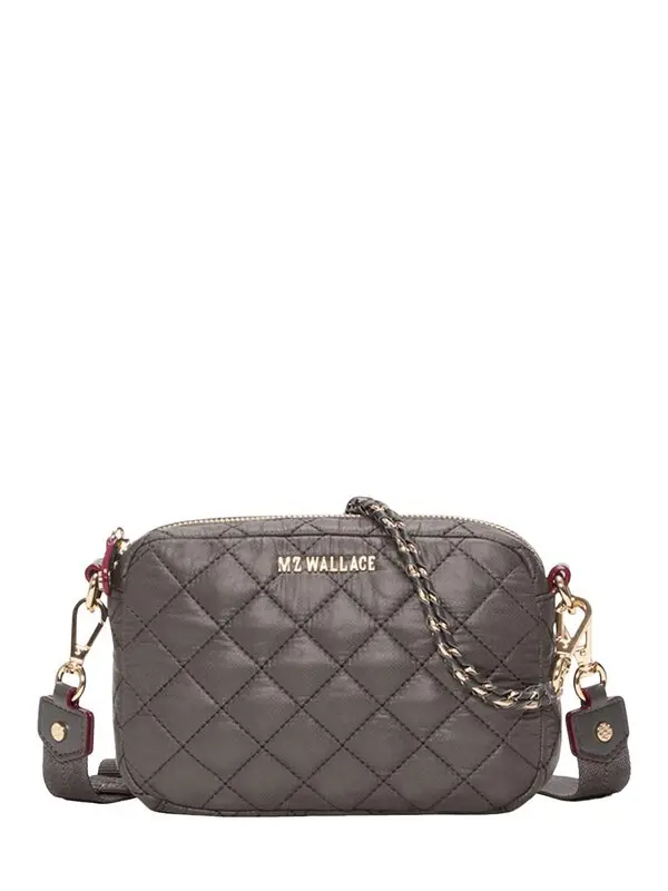 Mz Wallace Crosby Mini Leather Trimmed Crossbody Bag - Magnet