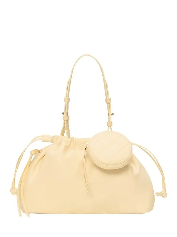 Mz Wallace Small Waverly Leather-trimmed Shoulder Bag - Chamomile