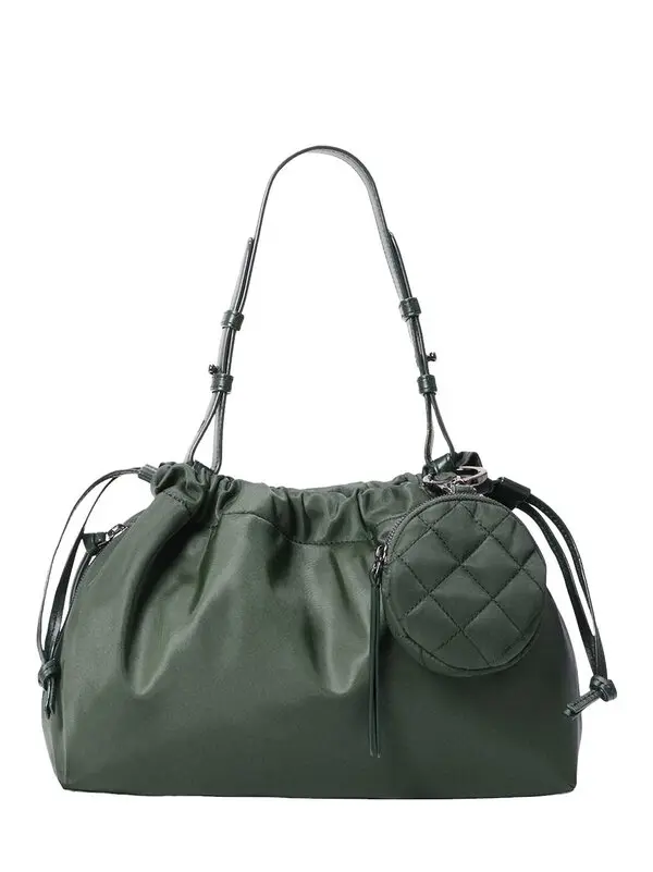 Mz Wallace Small Waverly Leather-trimmed Shoulder Bag - Juniper