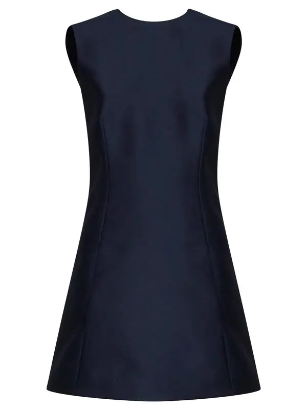 Balenciaga Navy Blue Wool And Silk Blazer-style A-line Mini Dress - Multicolor