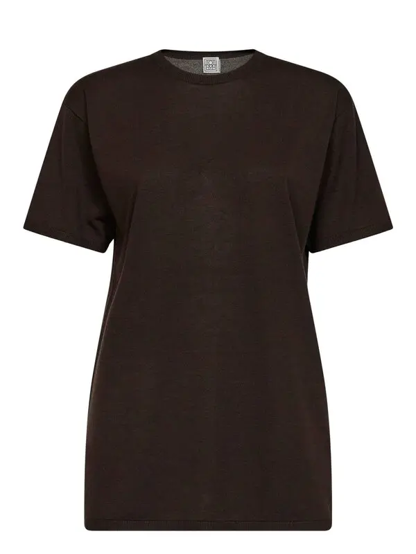 TOTEME Fondante Oversized Lyocell And Cashmere Knit T-shirt - Multicolor