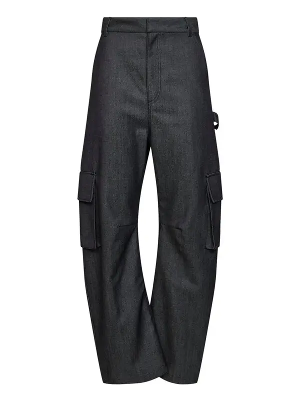 Balenciaga Dark Navy Twill Relaxed Cargo Pants - Multicolor