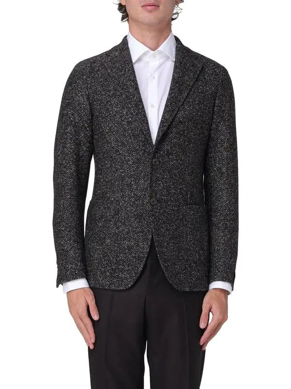Tagliatore Slim Fit Single-breasted Wool Blend Blazer With Patch Pockets - Fa01
