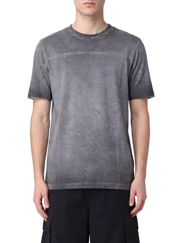 THOM KROM Crew-neck Short-sleeved T-shirt In Viscose Blend - Grey