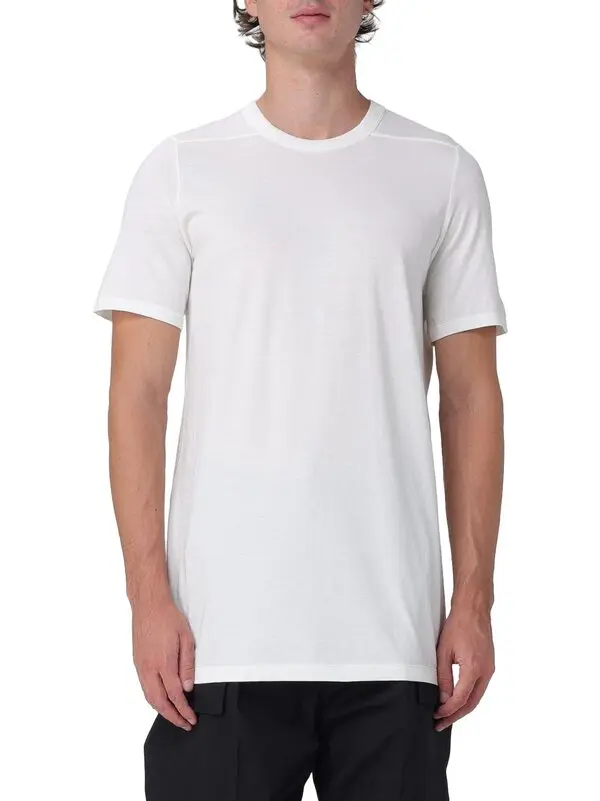 Rick Owens Contemporary Design Crew Neck T-shirt In Pure Cotton - Milk