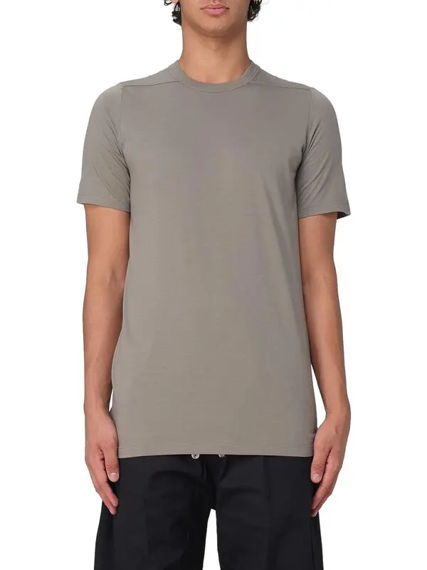 Rick Owens Contemporary Design Crew Neck T-shirt In Pure Cotton - Pearl