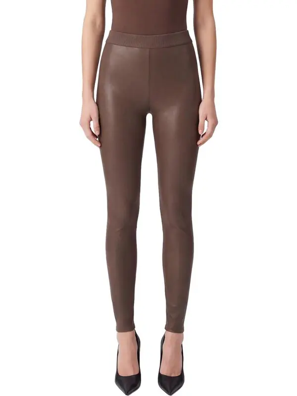 Balenciaga High-waisted Skinny Fit Leggings In Jersey With Elasticated Waist - Brown