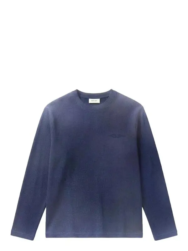 BRAM’S FRUIT Waffle-knit Long-sleeve T-shirt - Blue