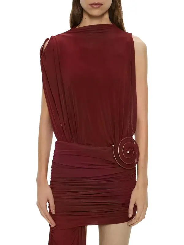 Christopher Esber Aurelia Sculpted Spiral-cascade Mini Dress - Red