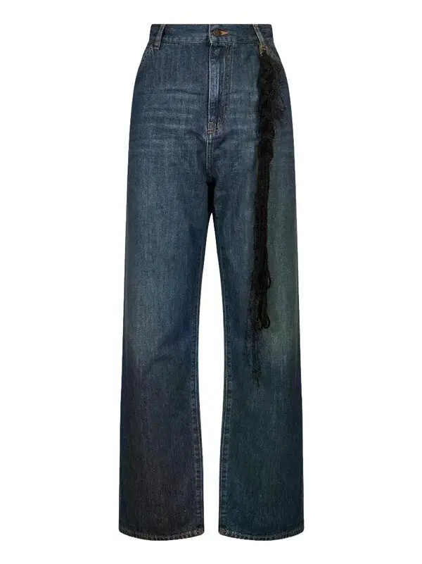 DARKPARK Lisa Fringed Faded Jeans - Blue