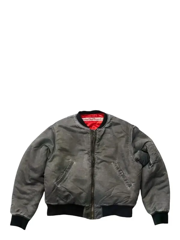 STOCKHOLM SURFBOARD CLUB Logo-patch Bomber Jacket - Black