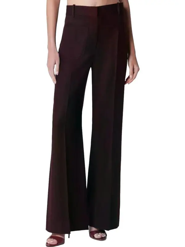 Victoria Beckham Alina Flared Trousers - Red