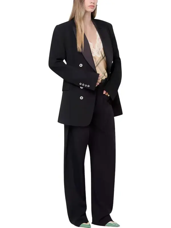 Rabanne Tailored Blazer Jacket In Wool - Black