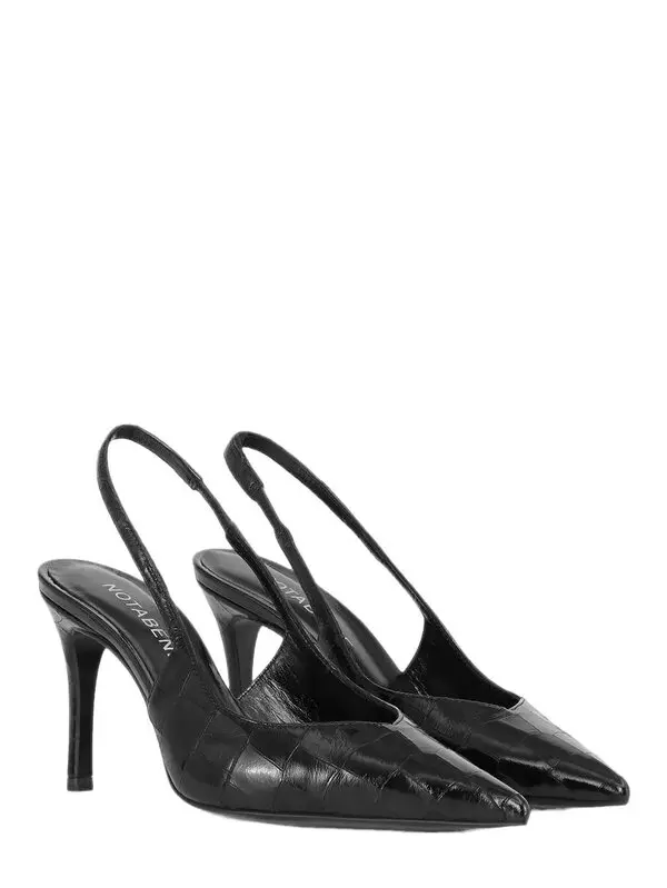 NOTABENE Anais Leather Slingback Pumps - Black