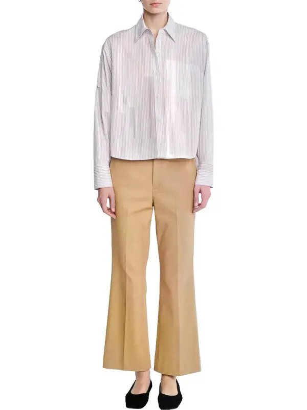 Maria Mcmanus Mid-rise Flared Trousers - Neutrals