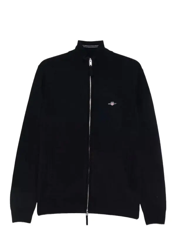 Gant Zip-up Lambswool Cardigan - Blue