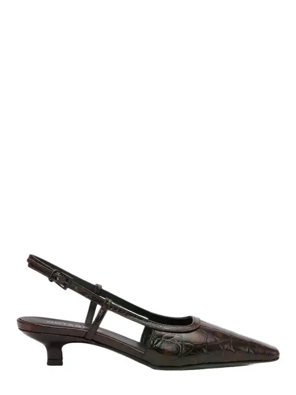 NOTABENE Elena Leather Slingback Pumps - Brown