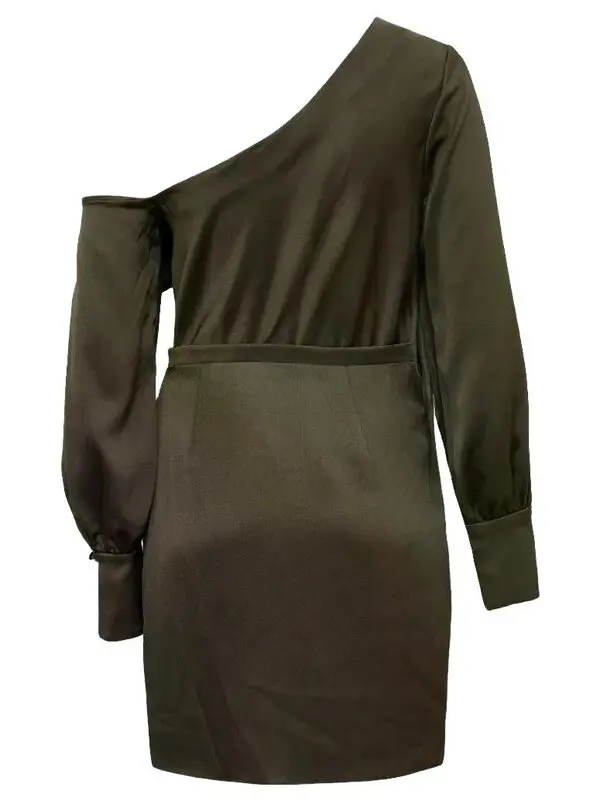 Simkhai Cameron One-shoulder Draped Mini Dress - Green