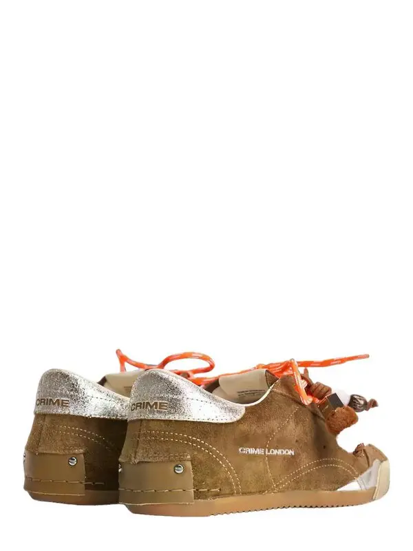 CRIME LONDON Suede Bead-embellished Sneakers - Brown