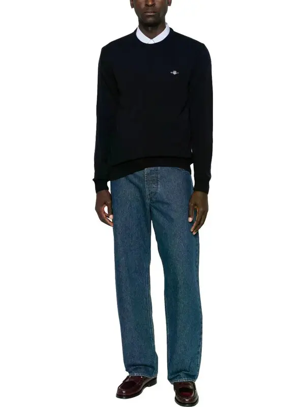 Gant Lambswool Crew-neck Sweater - Blue