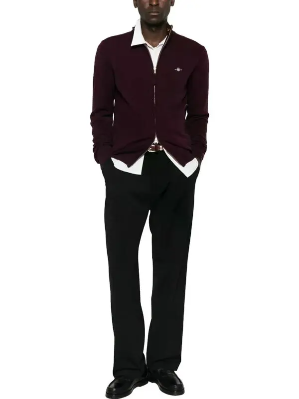 Gant Zip-up Wool Cardigan - Red
