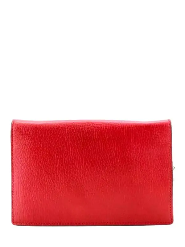Gucci Interlocking Wallet On Chain Leather Crossbody Bag - Red