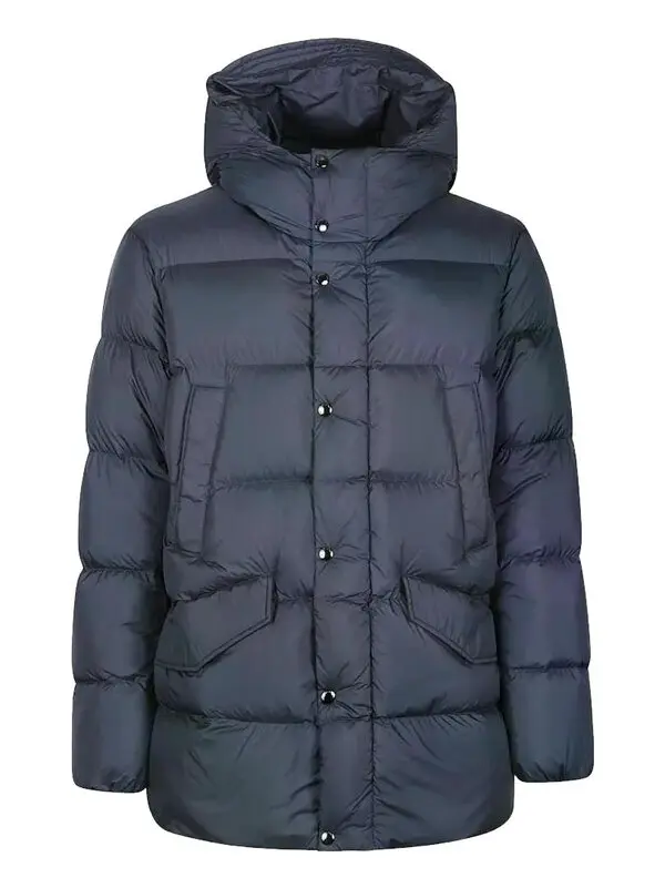 Woolrich Quilted Hooded Coat - Blue